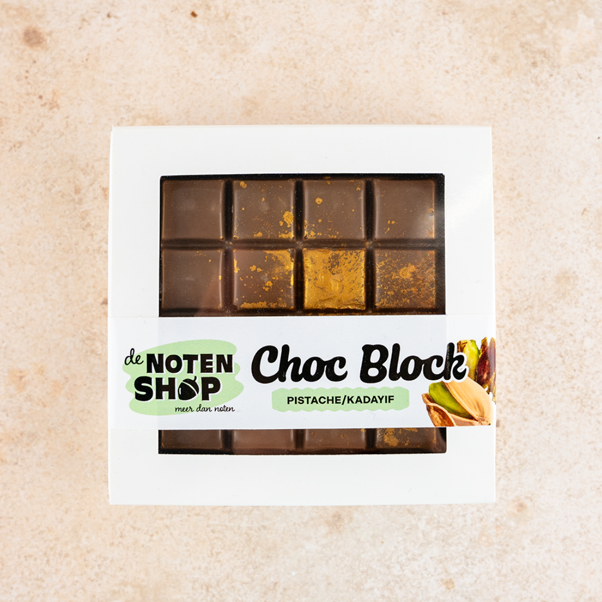 Choc block pistache/kadayif 100 gram kopen | De Notenshop