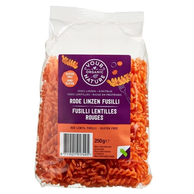 Your Organic Nature Rode linzen fusilli kopen | De Notenshop